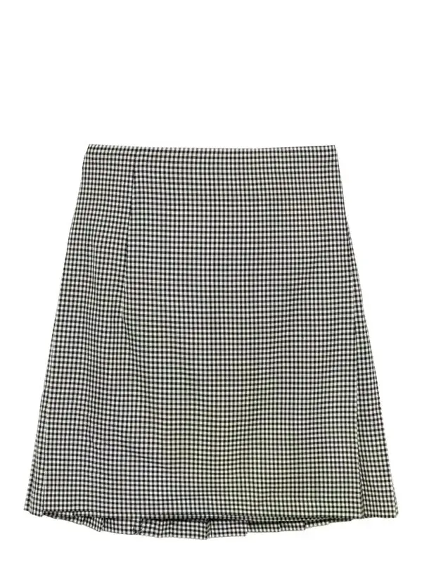 Comme Des Garçons Check-print Skirt - Black