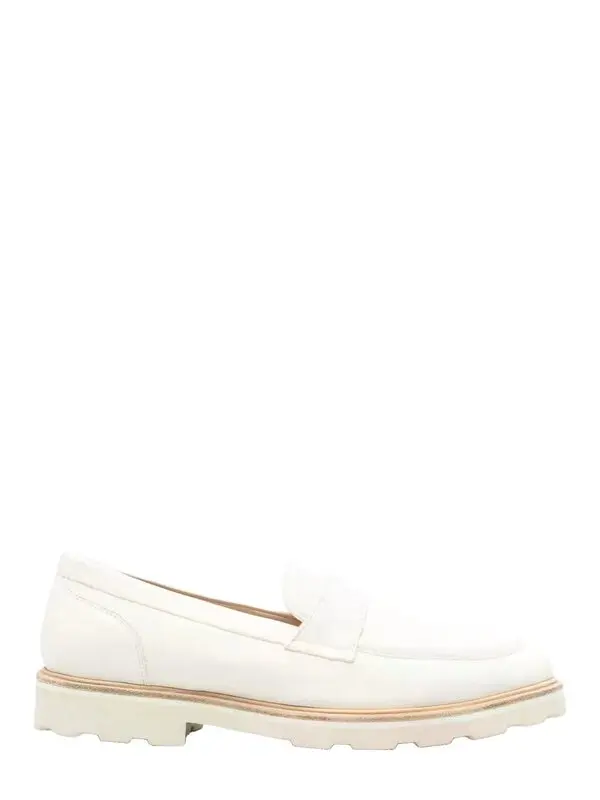 STURLINI FIRENZE Leather Penny Loafers - White