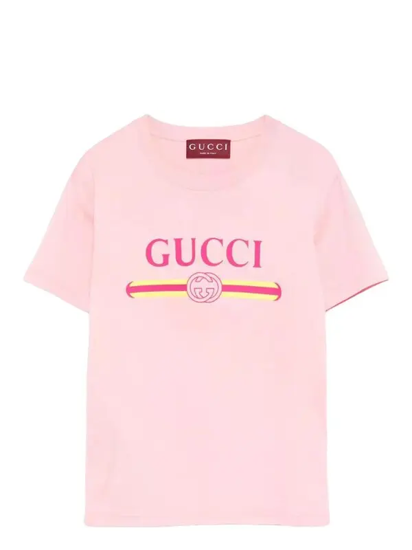Gucci Logo-print Cotton T-shirt - Pink