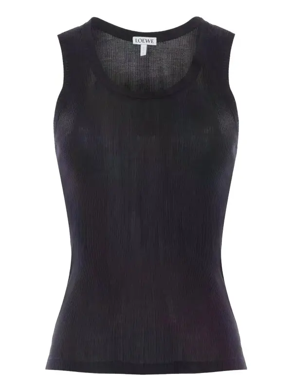Loewe Fine-ribbed Top - Black
