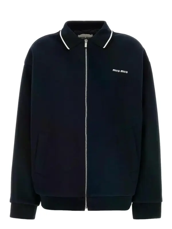 Miu Miu Polo-collar Zip-up Jacket - Blue