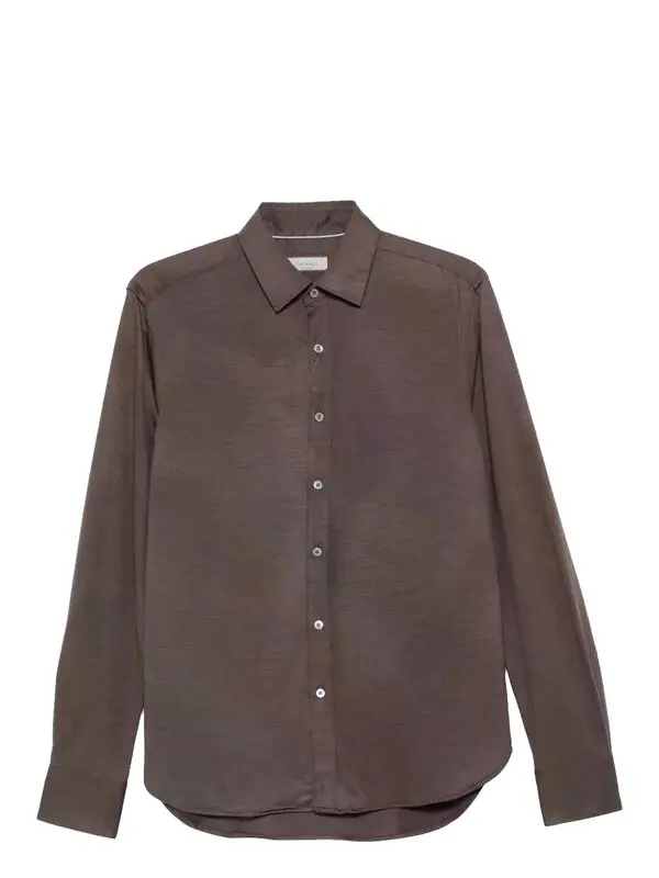 Canali Long-sleeve Wool Shirt - Grey