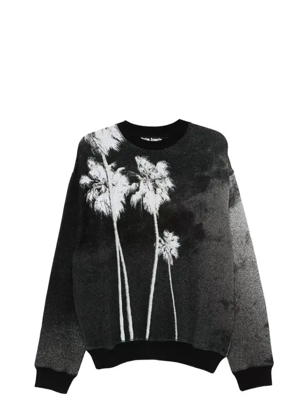 Palm Angels Graphic Print Cotton Sweatshirt - Black