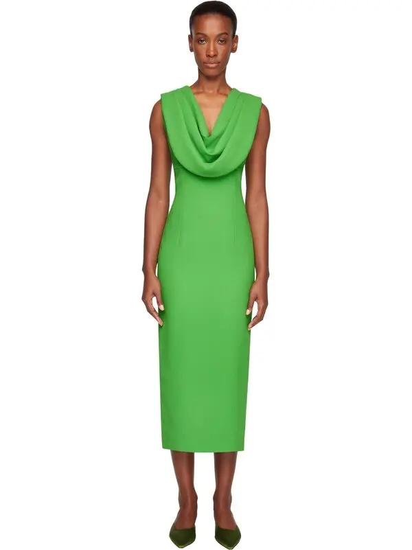 EMILIA WICKSTEAD Yuri Wool Crepe Dress - Green