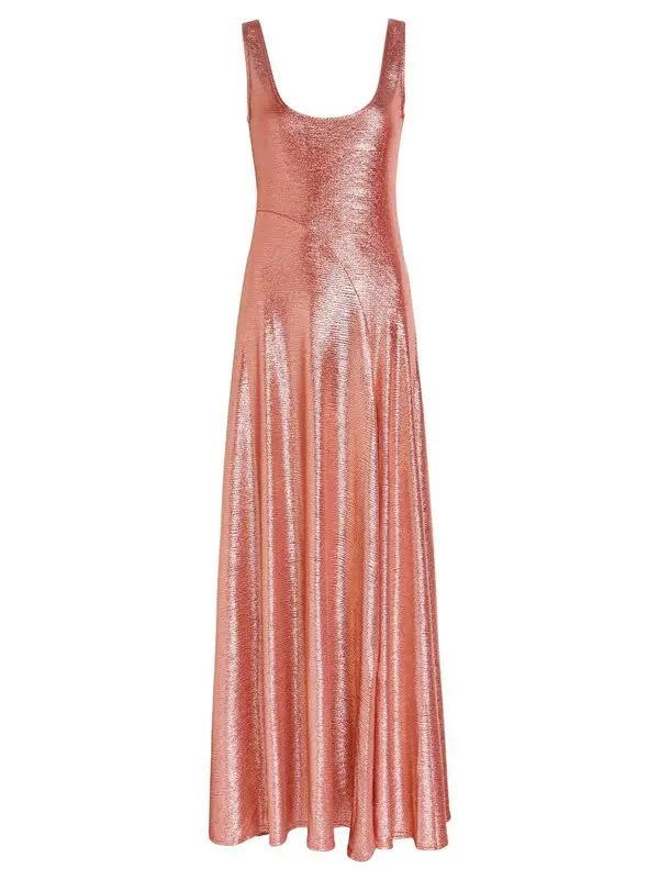 LUXE DE VALENTINA Metallic Jersey Gown - Rose