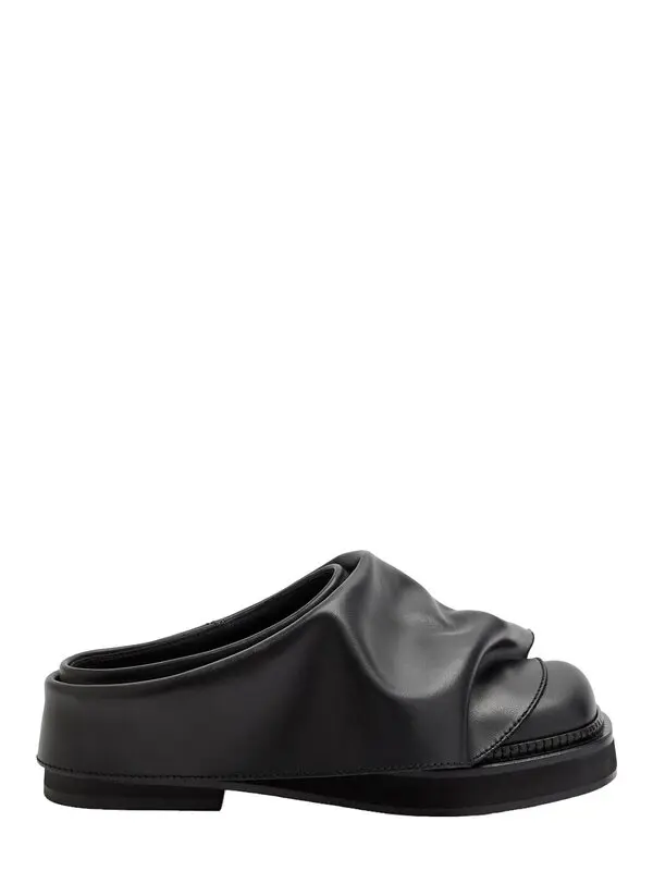 Attico Mini Robin Leather Mules - Black