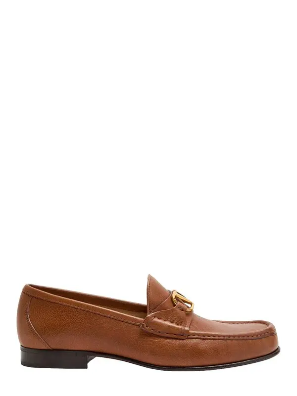 Valentino Garavani Vlogo Leather Loafers - Tan