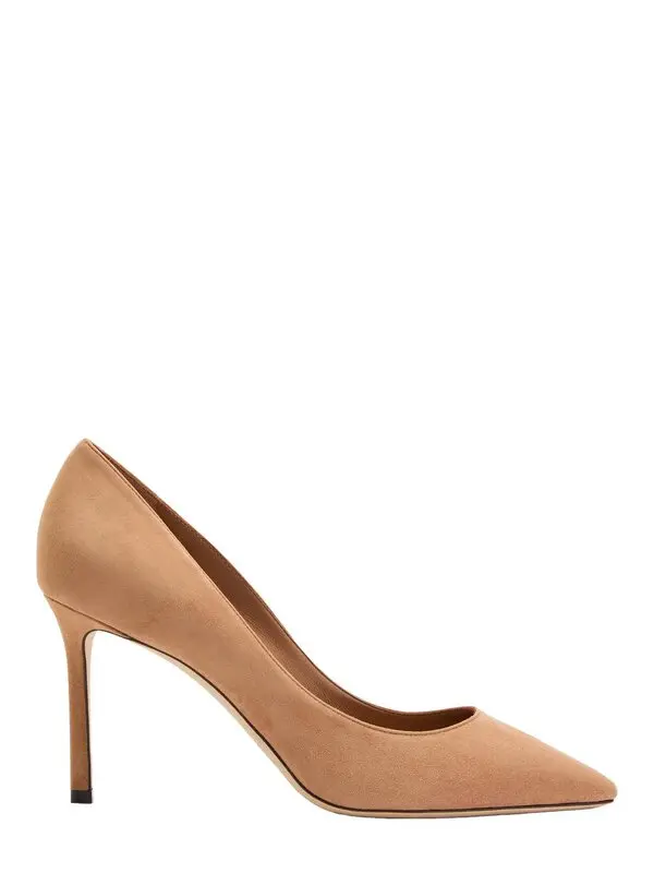 JIMMY CHOO Romy 85 Suede Pumps - Camel