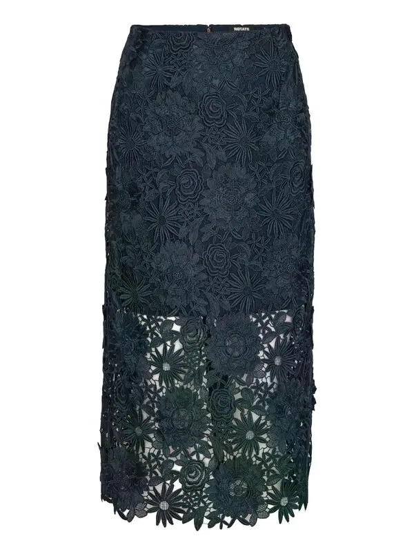 Remain Birger Christensen Floral-lace Midi Skirt - Blue