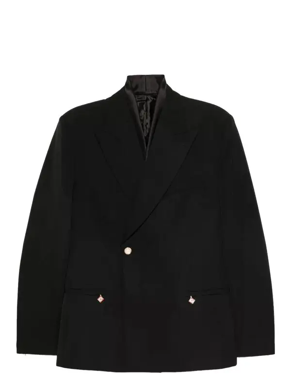Casablanca Double-breasted Embellished Jacket - Black