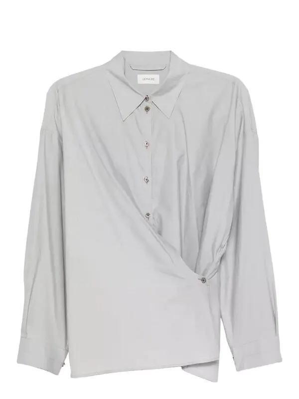LEMAIRE Straight-collar Twisted Shirt - Grey