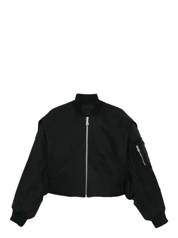 Jean Paul Gaultier Zip-fastening Cropped Bomber Jacket - Black