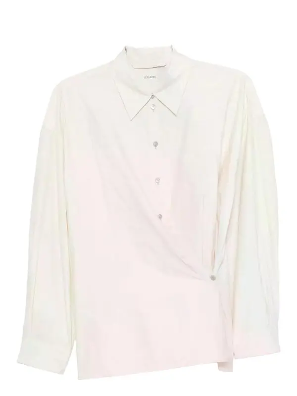 LEMAIRE Straight-collar Twisted Shirt - Neutrals