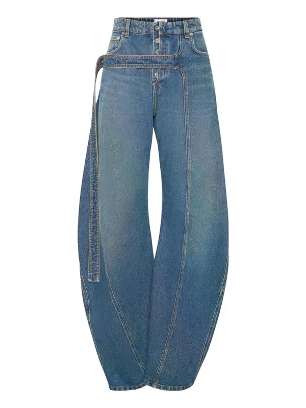 JEAN PAUL GAULTIER Paneled Belted Jeans - Blue