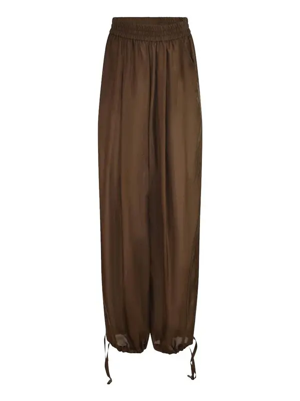 Philosophy Di Lorenzo Serafini Silk Trousers - Brown