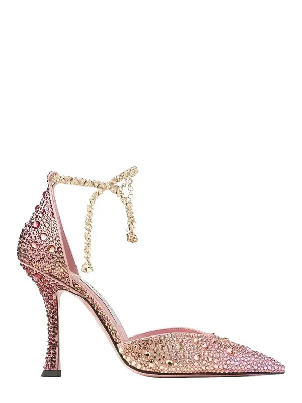 JIMMY CHOO 100mm Stevie Crystal-embellished Pumps - Pink