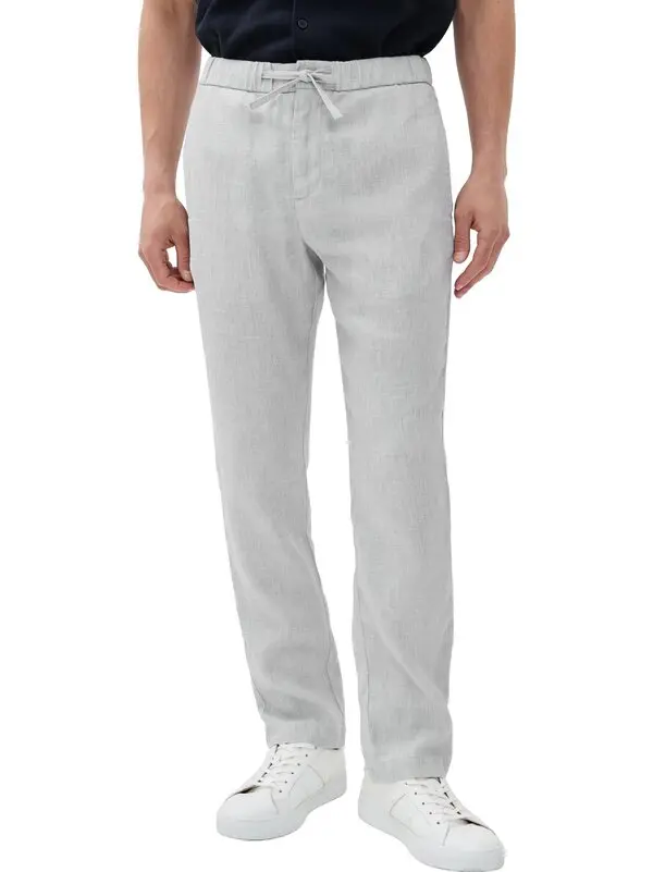 Frescobol Carioca Oscar Linen Chinos - Light Melange Grey
