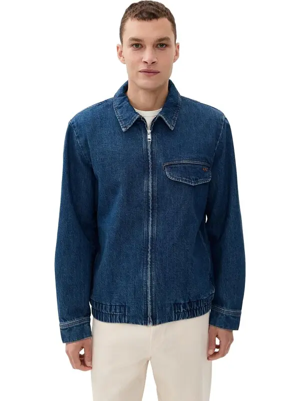 A.p.c. Fabrizio Zipped Blouson Jacket - Ial Washed Indigo
