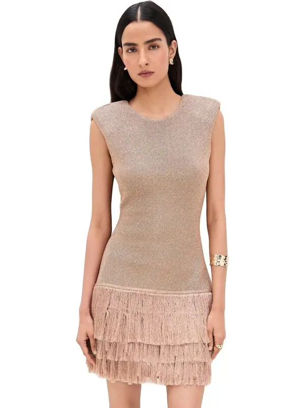 Aje Breeze Knit Mini Dress - Rose Gold