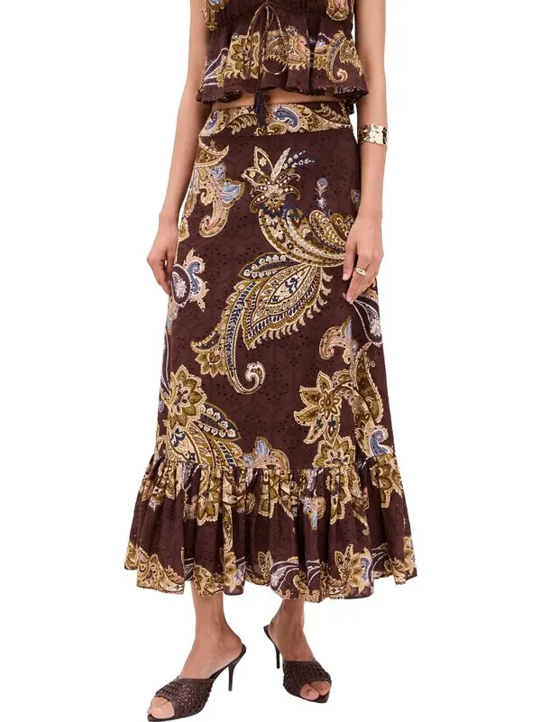 Hemant & Nandita A-line Ankle-length Skirt - Brown