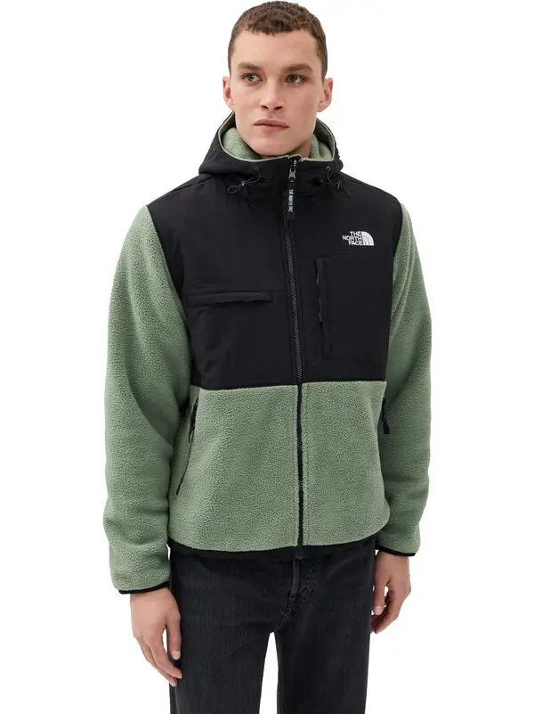 The North Face Retro Denali Fleece Hoodie - Bark Mist/tnf Black