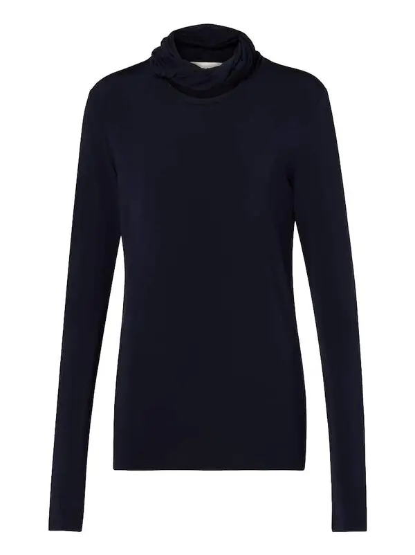 Tove Lisette Jersey Turtleneck Top - Blue