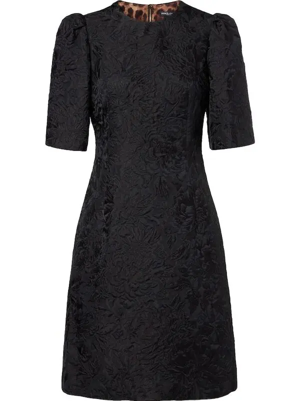 Dolce & Gabbana Cotton And Silk-blend Minidress - Black