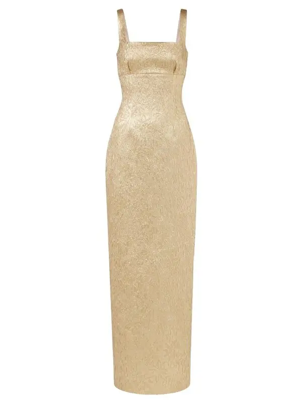 EMILIA WICKSTEAD Micheline Cloqué Gown - Gold