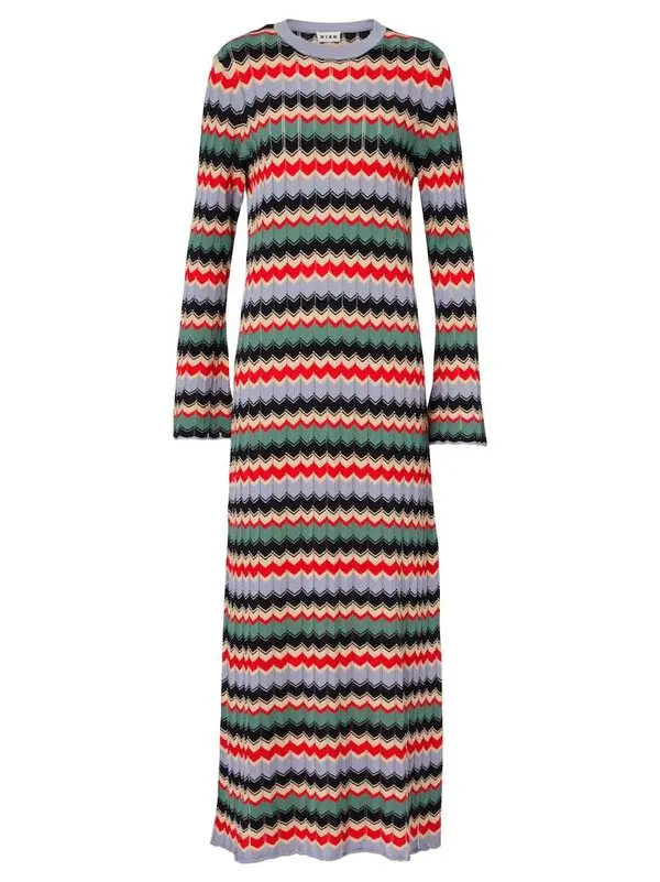 Rixo Miller Chevron Cotton Midi Dress - Multicoloured