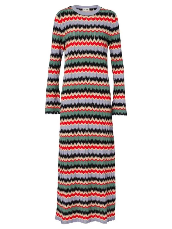 Rixo Miller Chevron Cotton Midi Dress - Multicoloured