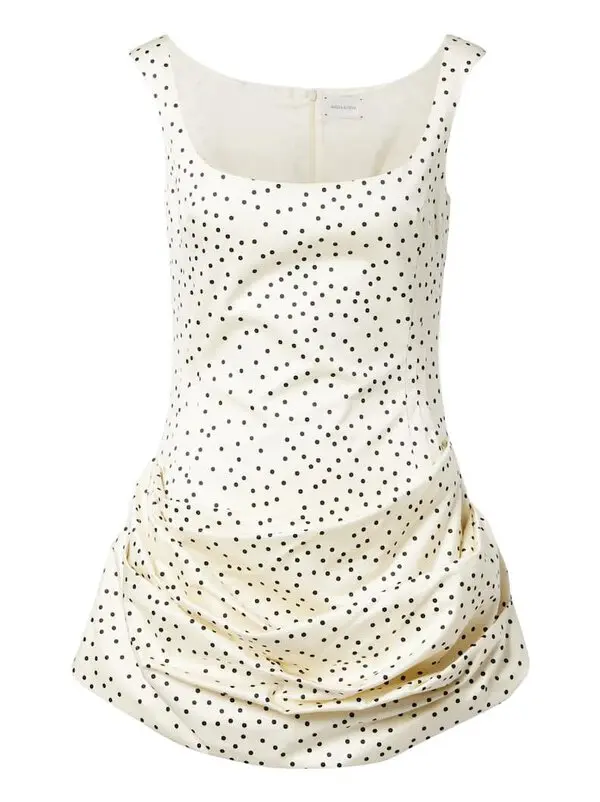 Magda Butrym Polka-dot Ruched Mini Dress - White