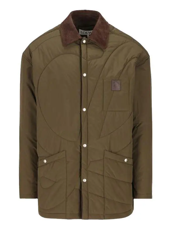 Loewe Padded Shirt-jacket - Khaki Green