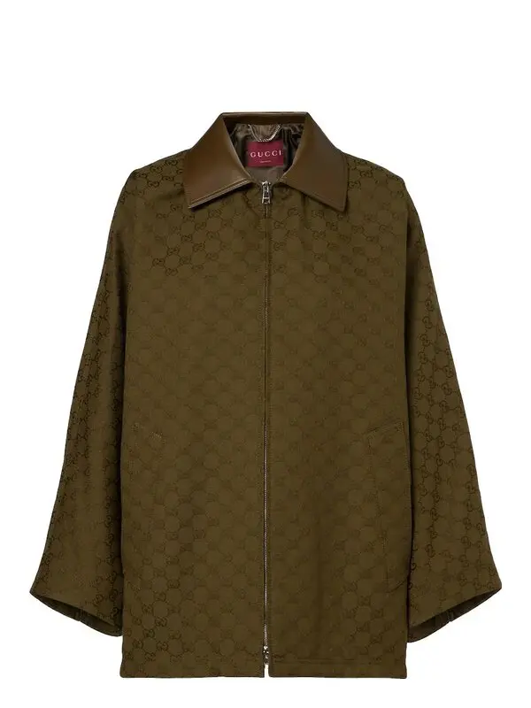 Gucci Gg Canvas Cotton-blend Jacket - Green