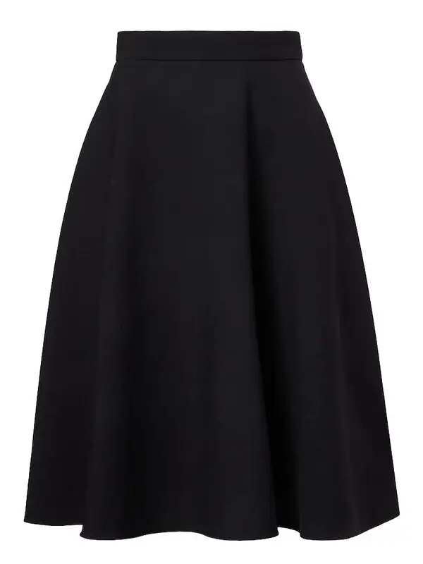 Dolce & Gabbana Virgin Wool Midi Skirt - Black