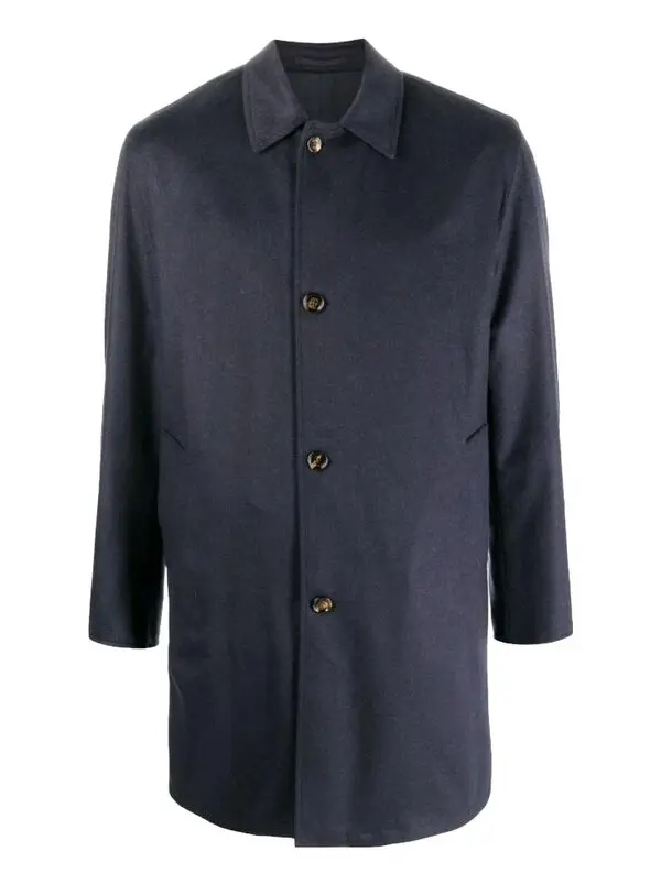 KIRED Single-breasted Cashmere Coat - Blue