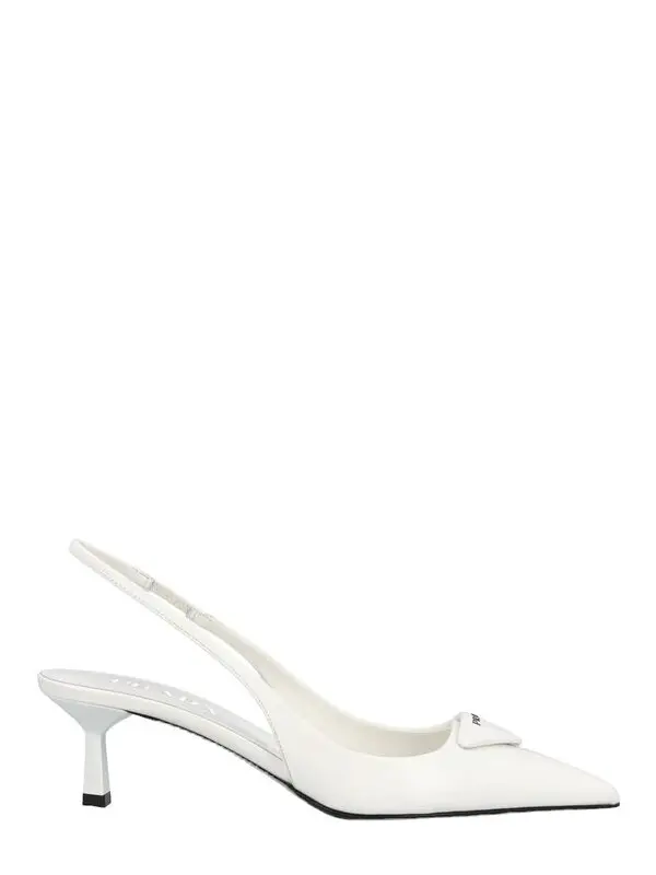 Prada Patent Leather Slingback Pumps - White