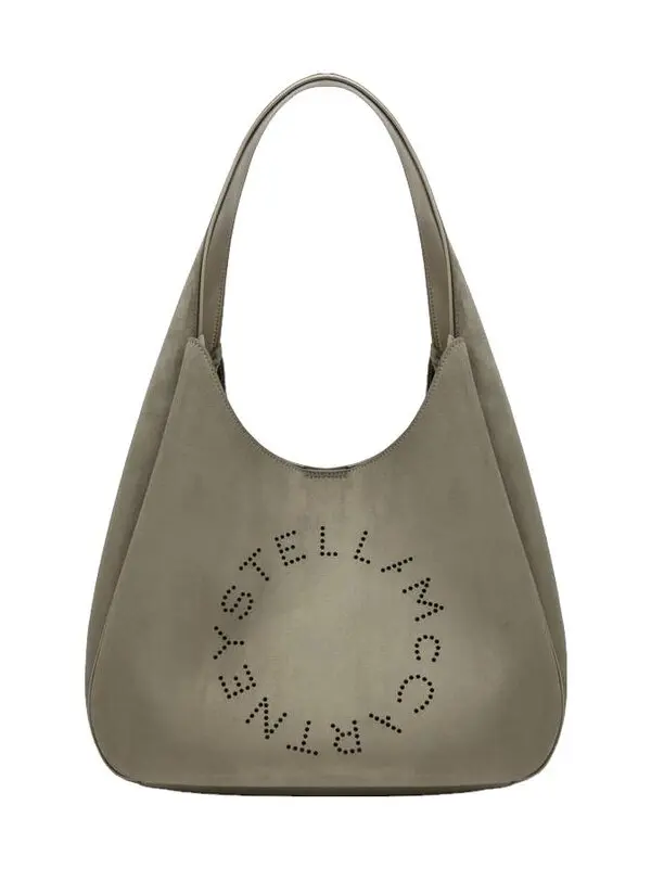 Stella McCartney Large Hobo Bag With Logo - Green