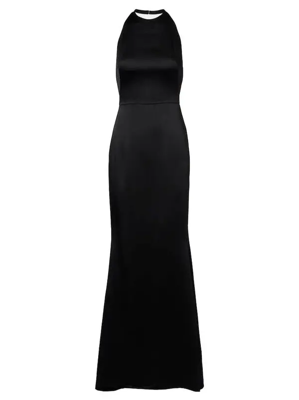 Givenchy Open-back Crêpe And Satin Gown - Black
