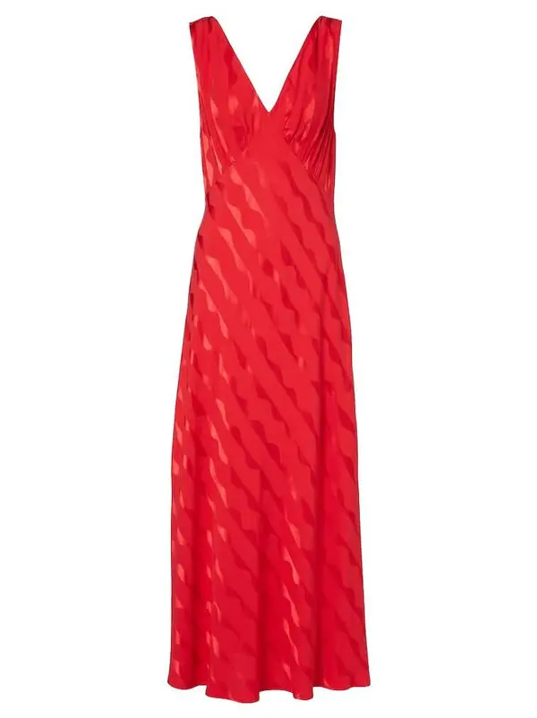 Rixo Sandrine Floral Midi Dress - Red