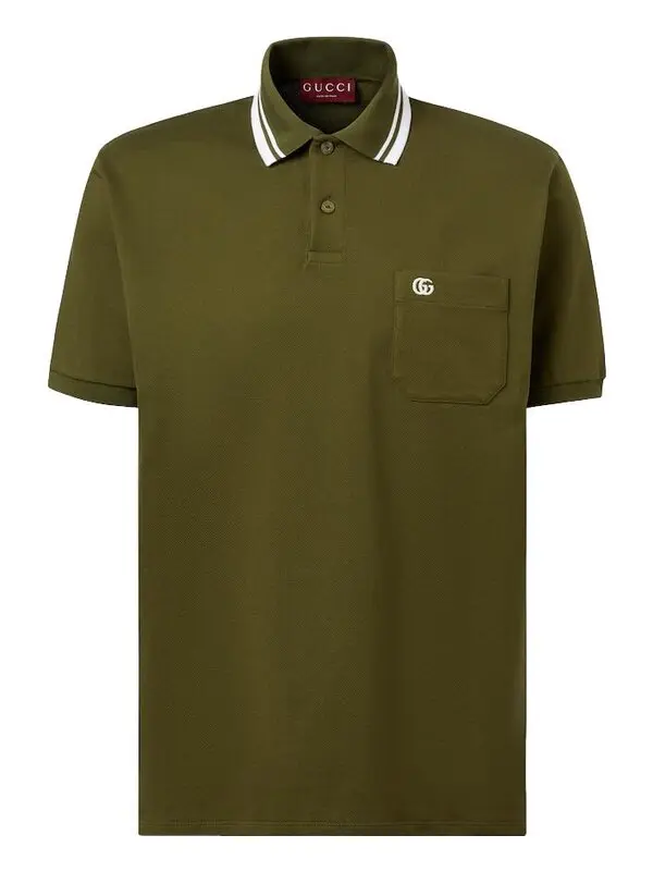 Gucci Double G Cotton-blend Piqué Polo Shirt - Brown
