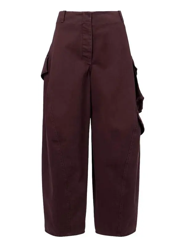 Alaïa Cotton Twill Cargo Pants - Burgundy