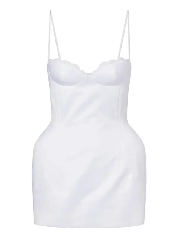 Magda Butrym Cotton Bustier Mini Dress - White