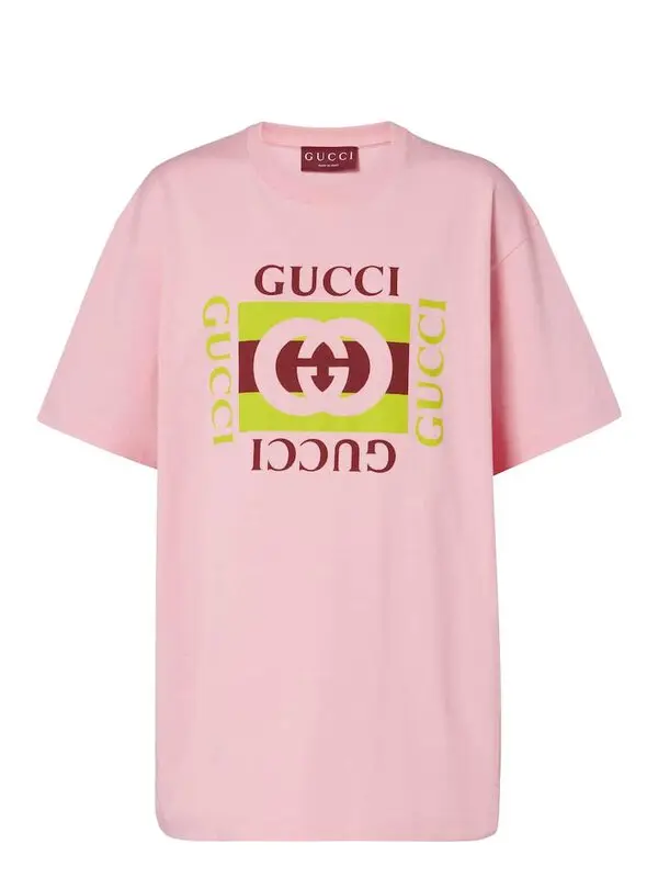 Gucci Logo Cotton Jersey T-shirt - Pink