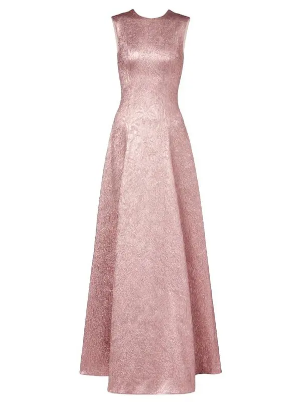 EMILIA WICKSTEAD Nodin Open-back Cloqué Gown - Pink