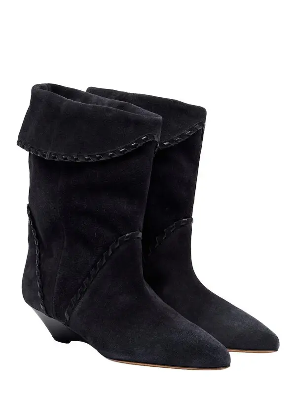 Isabel Marant Étoile Edoa" Suede Pointed Toe Ankle Boots - Black