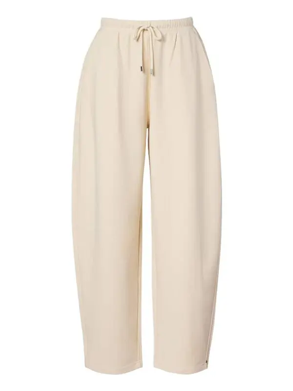 Sportmax Cotton-blend Jersey Wide-leg Sweatpants - White