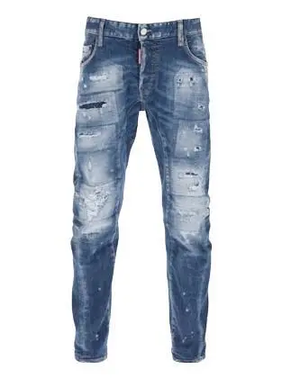 Dsquared2 Tidy Biker Jeans With Paint Splatter And Ripped Details - Blue