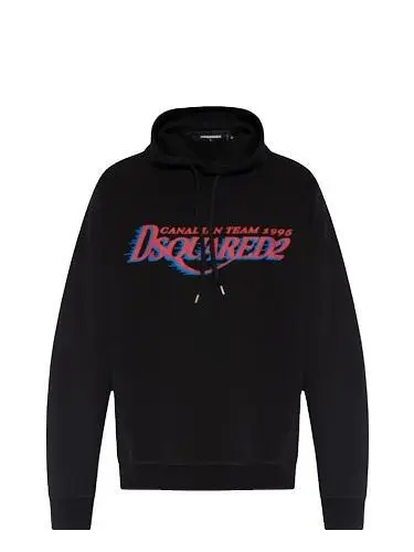 Dsquared2 Cool Fit Canadian Team Logo Hoodie - Black