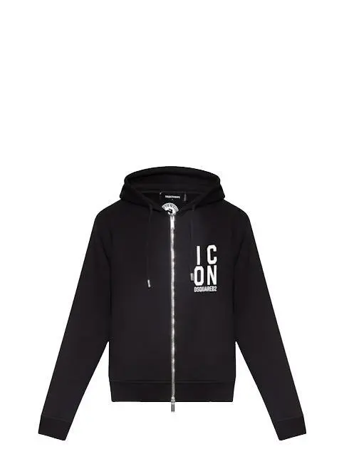 Dsquared2 Icon Logo Zip-up Hoodie - Black