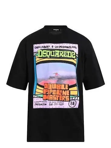 Dsquared2 Double Pipeline Masters Design Skater Fit T-shirt - Black